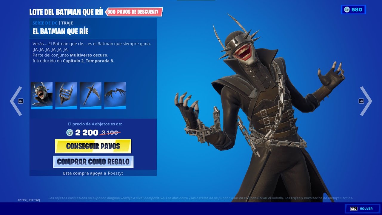 NUEVA SKIN/LOTE de *EL BATMAN QUE RÍE* NUEVA TIENDA FORTNITE HOY 26 de ...