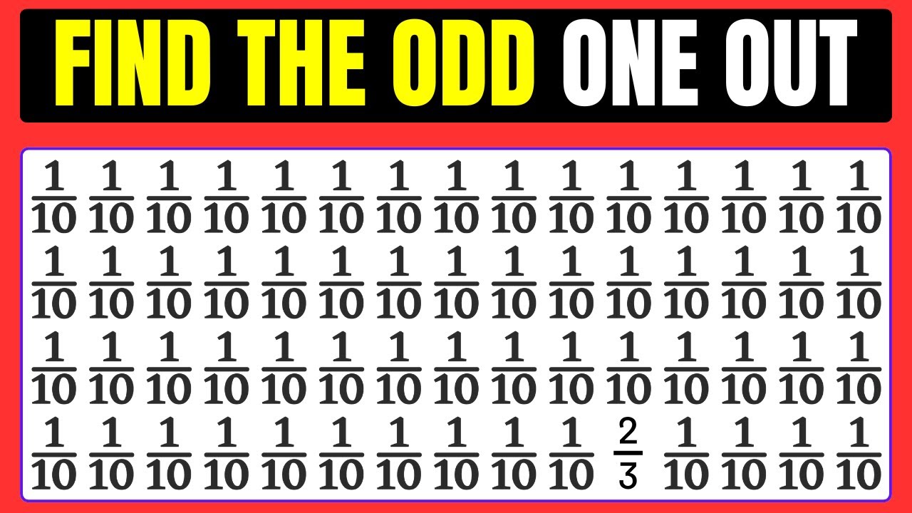 Find The ODD ONE OUT - #32 | FRACTION NUMBER EDITION | 20 Odd One Out ...