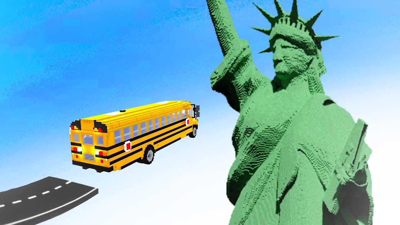 CARS VS STATUE OF LIBERTY IN TEARDOWN! - YouTube