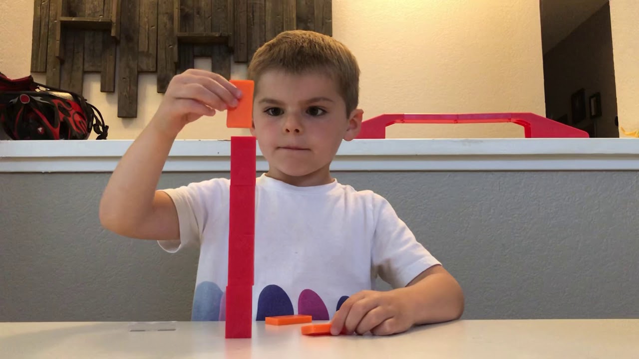 5 Year Old Does Domino Stacking Challenge - YouTube