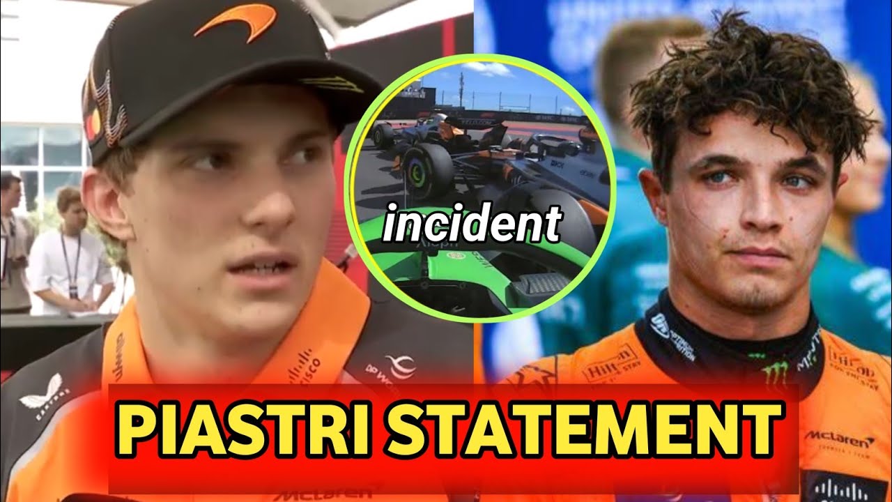Oscar Piastri's REACTION after crash at Turn 1 during the sprint race ...