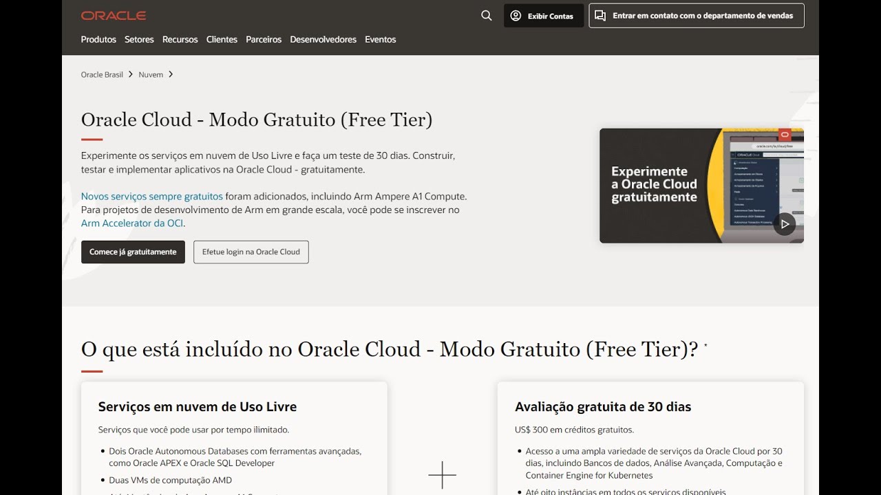 Criar VM Gratuita na Oracle Cloud (OCI) - YouTube