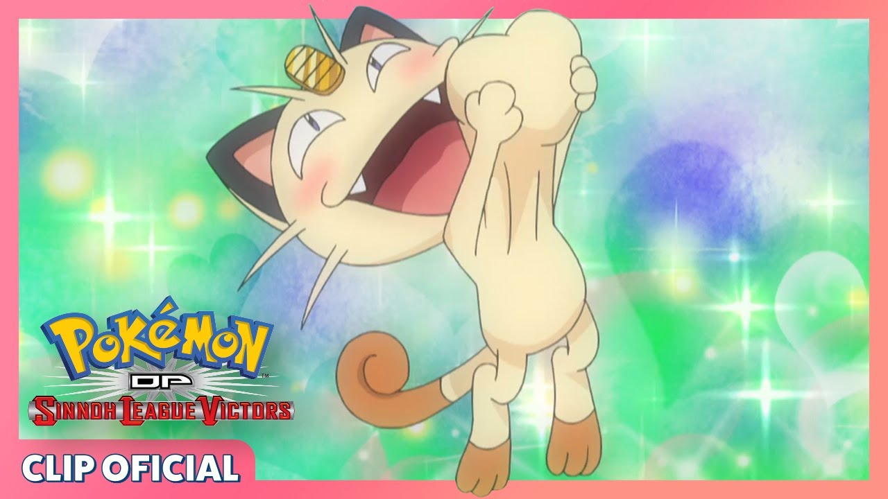 ¡Meowth está enamorado de Glameow! | Pokémon: DP Los vencedores de la ...