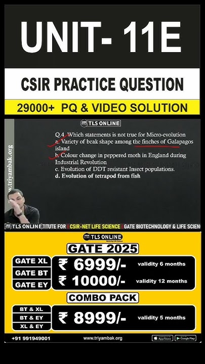 | CSIR Practice Question | Unit 11 Evolution and Behavior | Topic: E The Mechanisms |# ...