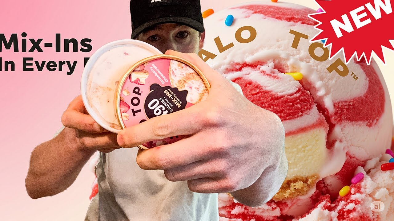 🍓 NEW Halo Top Strawberry Cheesecake Mix-Ins Ice Cream Review! | Only ...