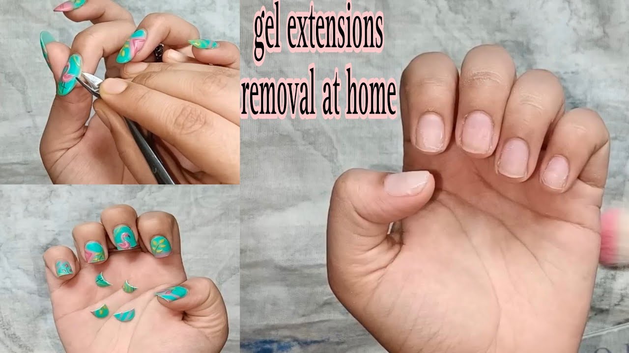 gel nail extension removal at home #nailremoval#nailfile #nailcare# ...