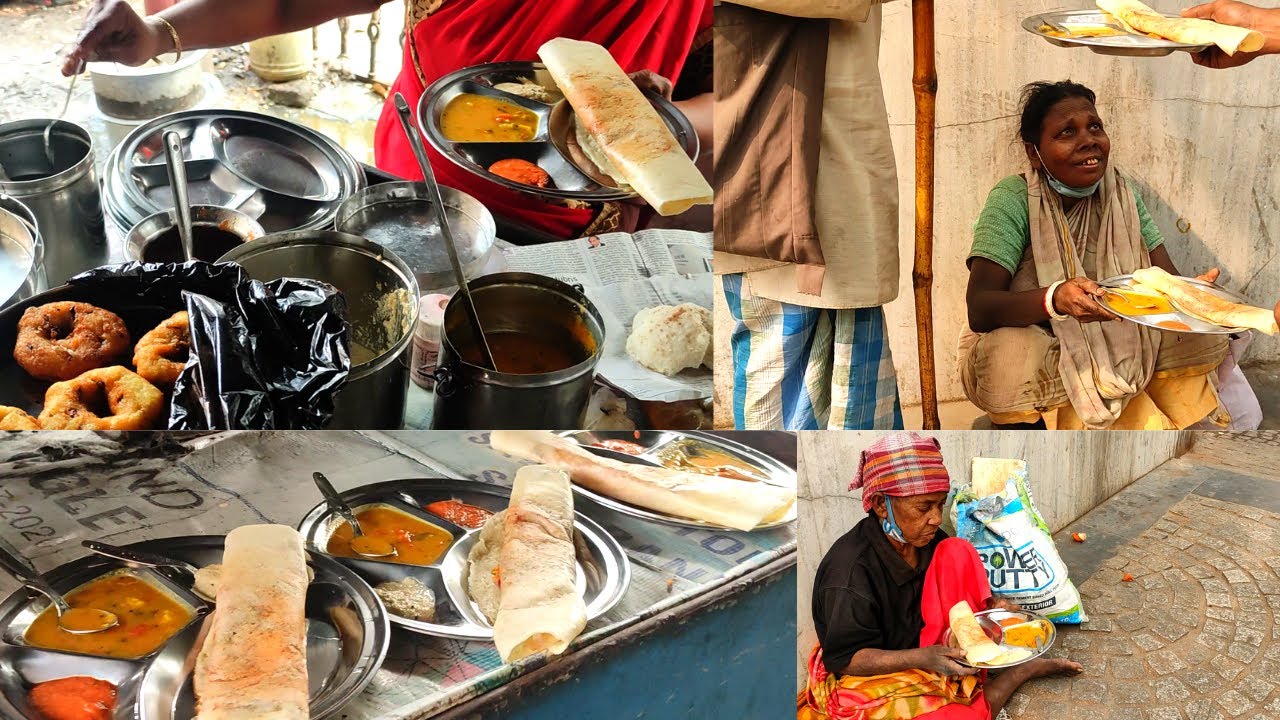 Kolkata Street Style Masala Dosa For Homeless Poor People | Indian ...