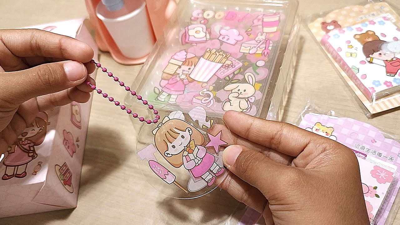 DIY keychain from stickers - YouTube