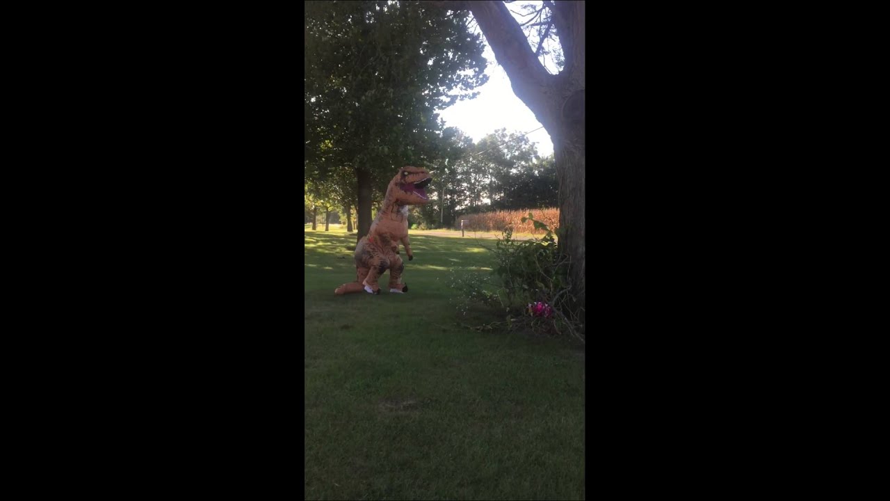 T-Rex chasing kids!! - YouTube