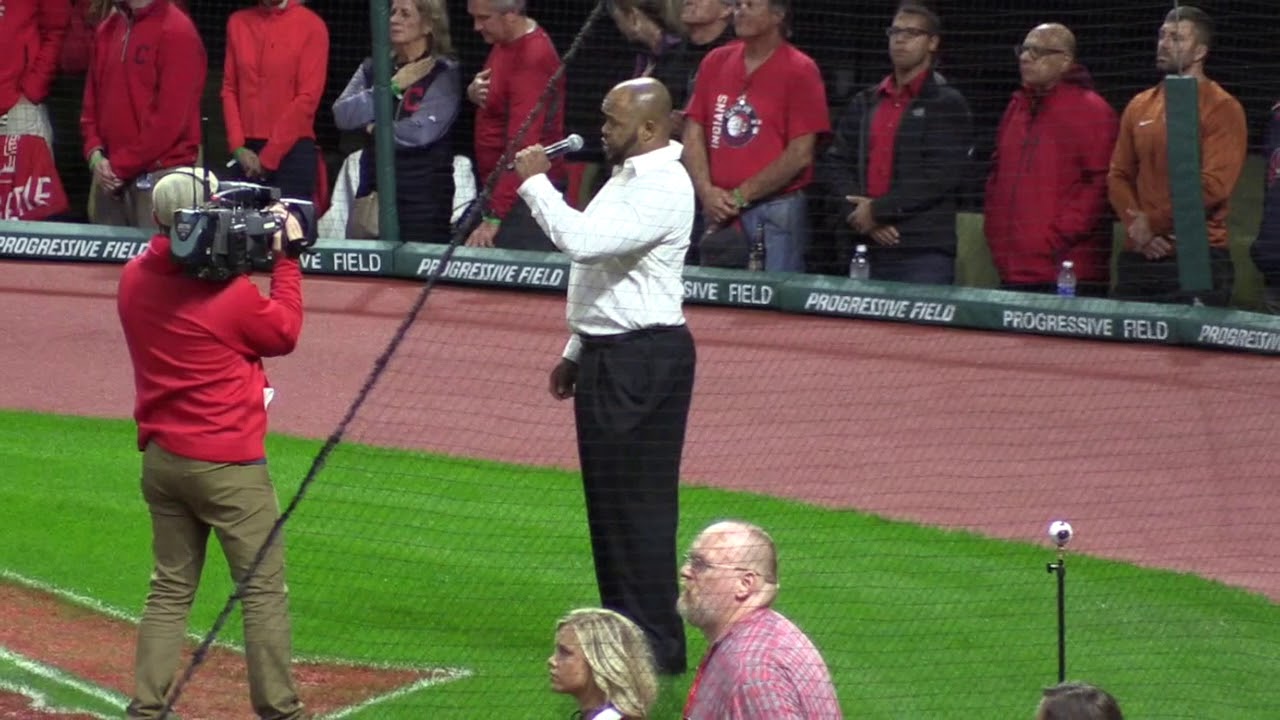 DeAngelo Graham sings the National Anthem at Game 5 of the ALDS - YouTube