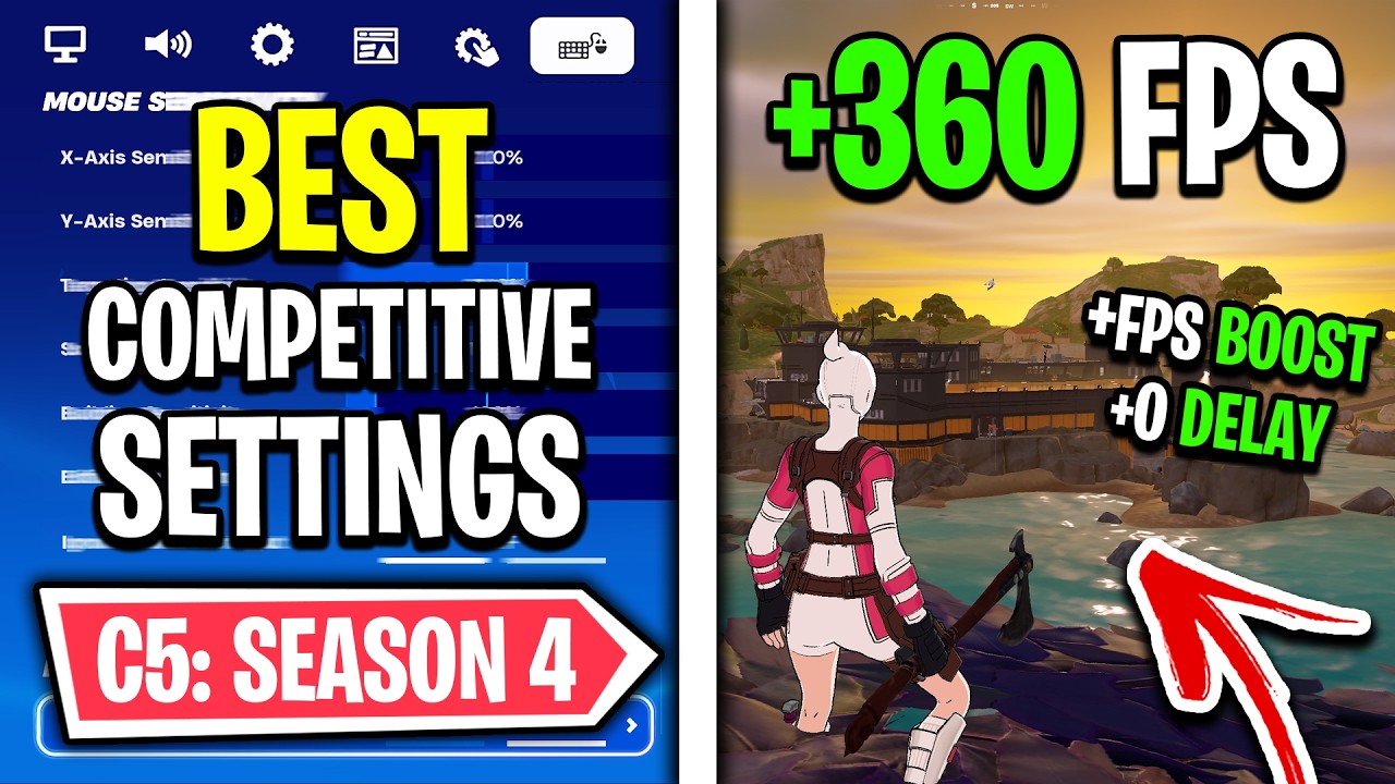 Fortnite Season 4 Competitive Settings Guide 🔧 (FPS Boost + 0 Input ...