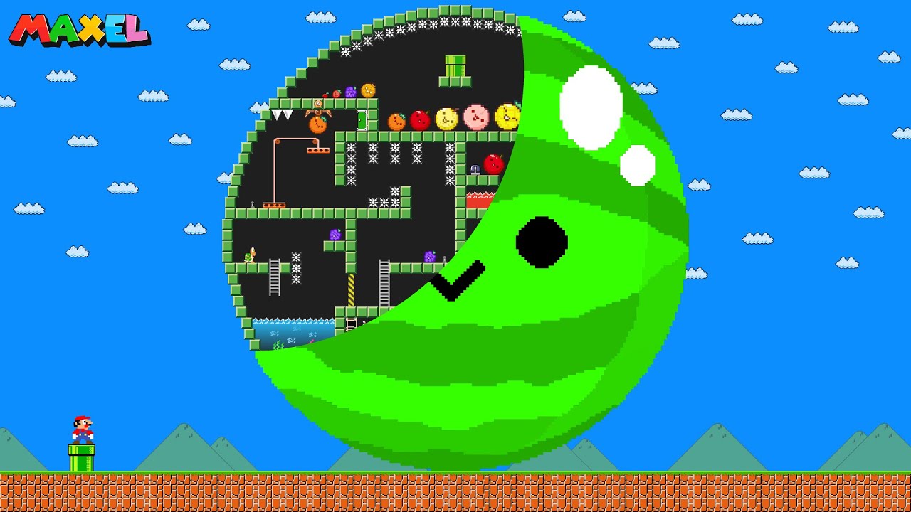 MAXEL: Mario vs. the Giant Watermelon Game (SUIKA GAME) Maze - YouTube