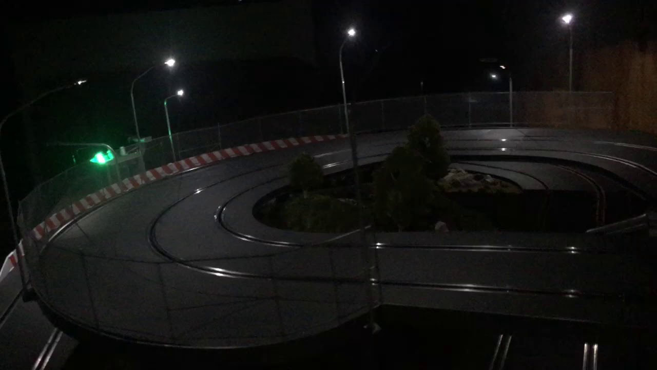 Carrera Slot Track - Custom with Street Lights - YouTube