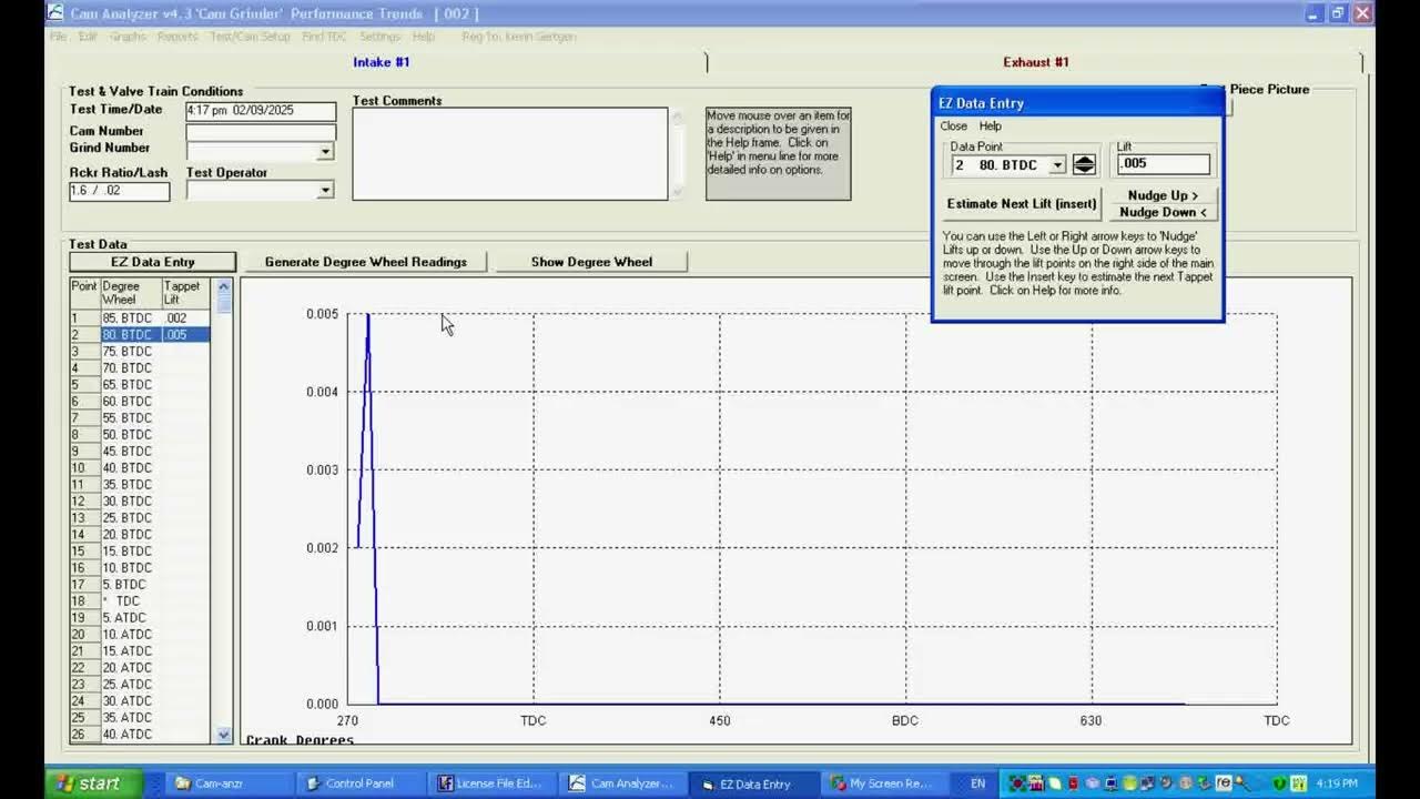 Cam Analyzer EZ Data Entry - YouTube