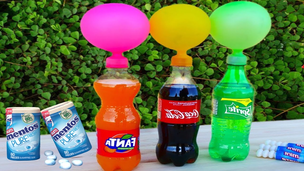 Experiment Coca cola VS Mentos Pepsi Fanta Pepsi Fanta VS Balloon ...
