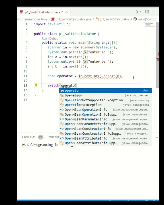 Switch Calculator Java Program Switch Statement And Arithmetic Operator Youtube