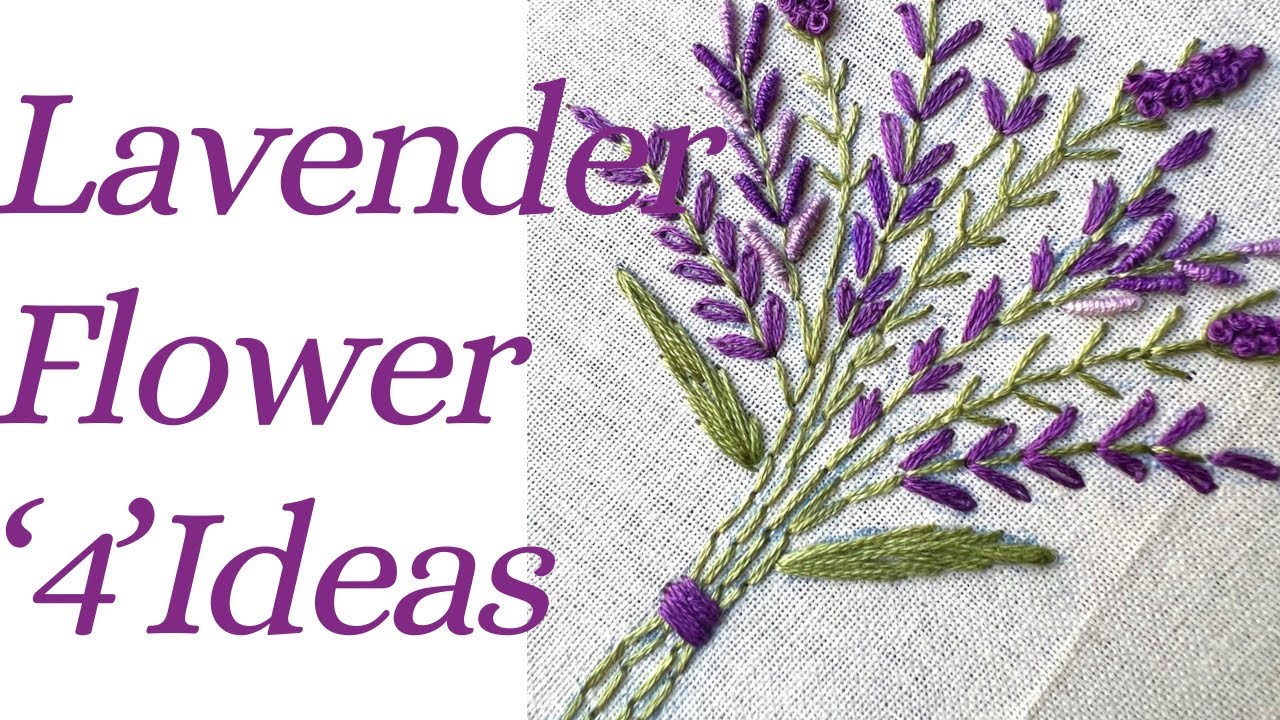 Lavender |Hand Embroidery ideas for beginners |ShamnusArt - YouTube