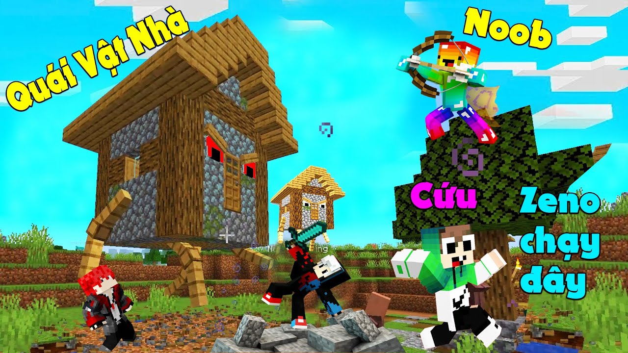NOOB TEAM GẶP NGÔI LÀNG MA ÁM, NHÀ MẶT QUỶ - NOOB T GAMING - YouTube