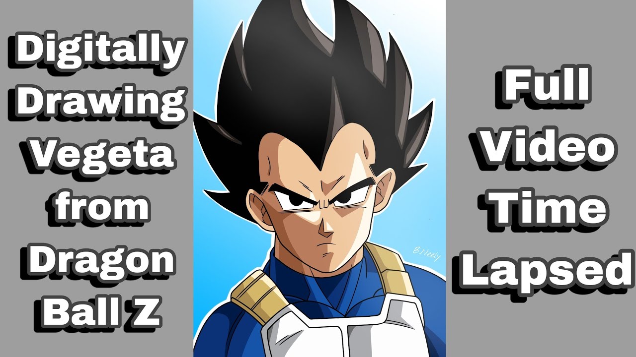 Digitally Drawing Vegeta from Dragon Ball Z using Sketchbook ...