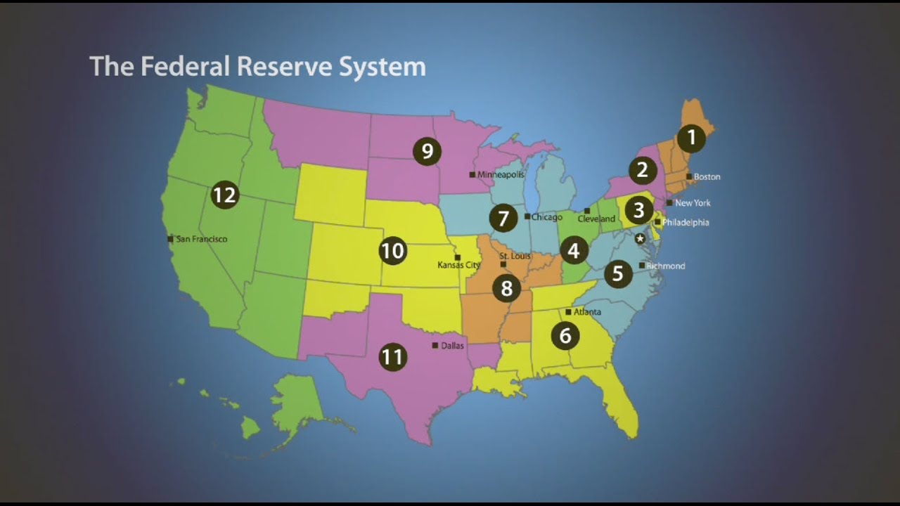 Federal Reserve Bank Map