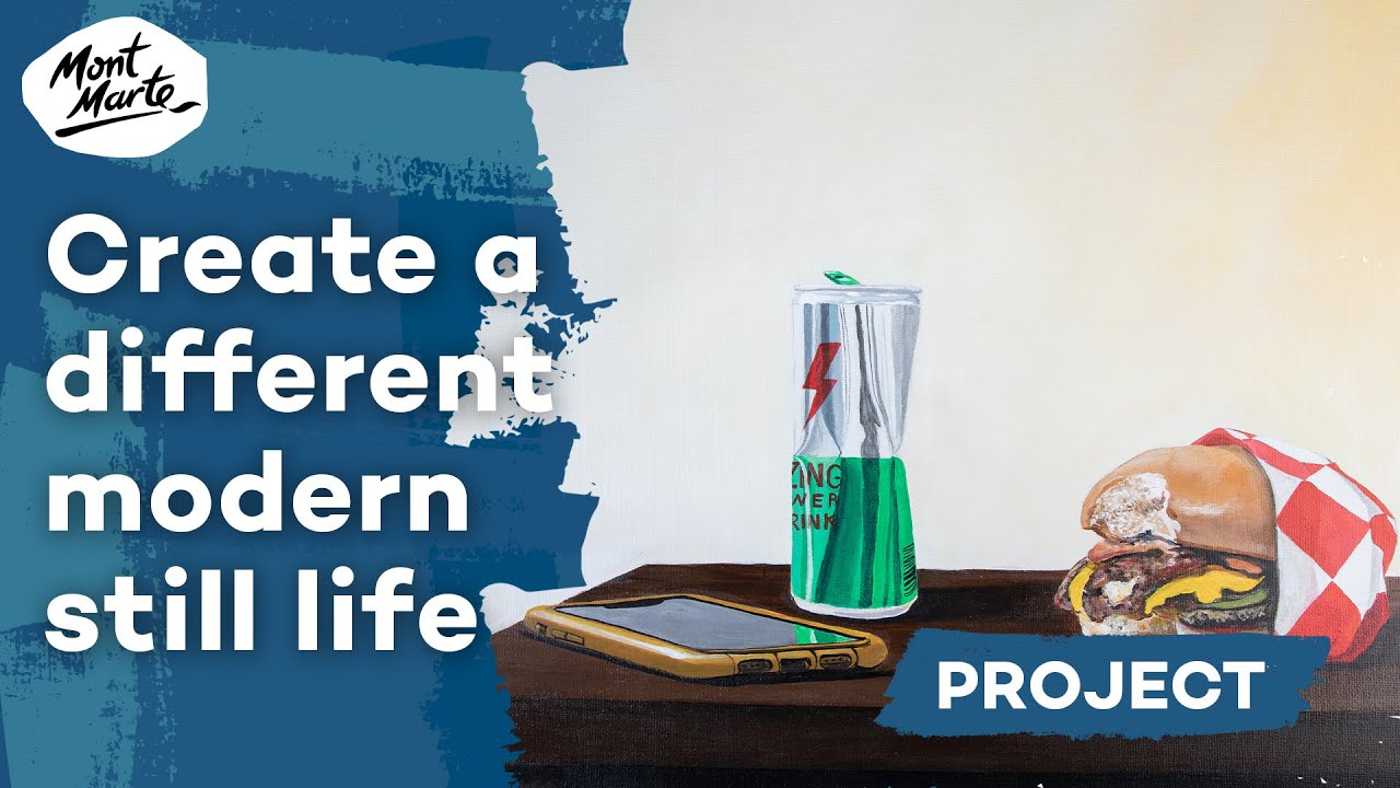 Create a modern day still life painting in acrylics - YouTube