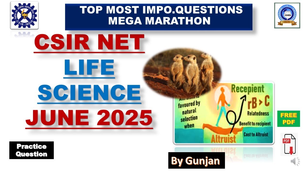 CSIR NET LIFE SCIENCE JUNE 2025 | MOSTIMPORTANT QUESTION | QUESTION ...