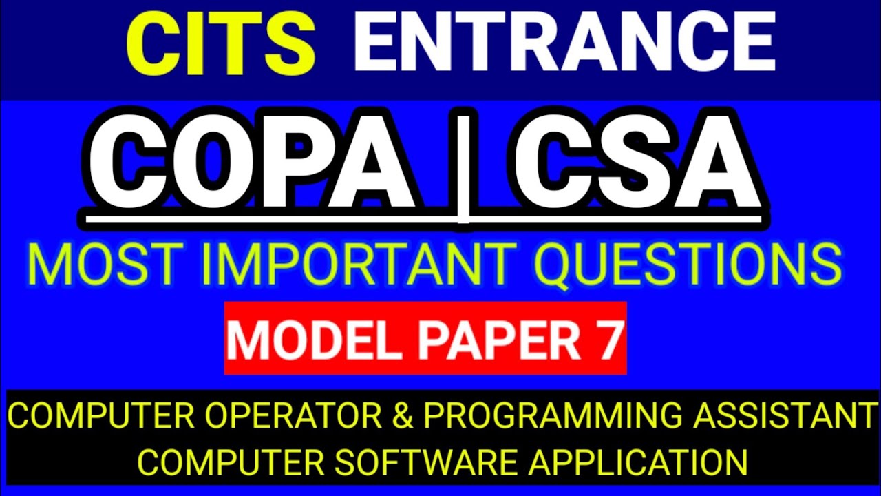 COPA cti entrance exam model paper copa / कोपा CITS entrance exam ...