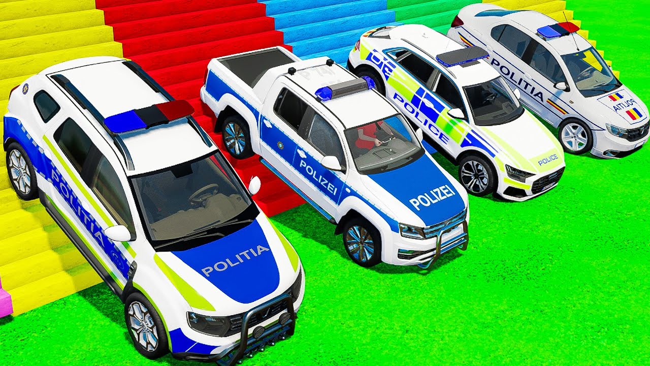 BEST OF POLICE CARS! TRANSPORTING ALL POLICE CAR VEHICLES WITH ISUZU ...