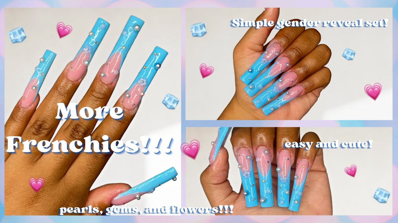 Classic Blue Frenchies🧊 | Perfect for gender reveal!!! | EASY BEGINNER ...
