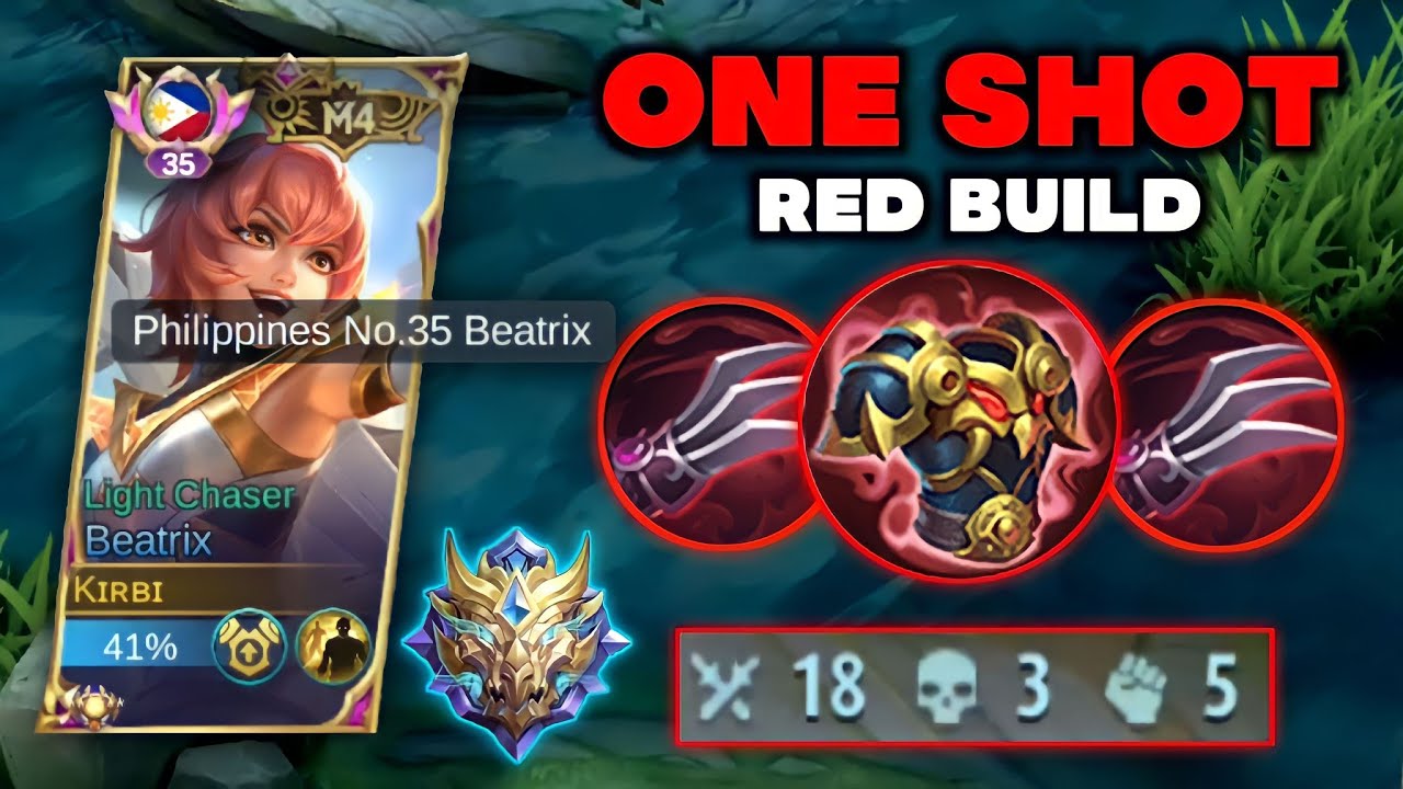 BEATRIX ONE SHOT RED BUILD🔥- BEATRIX UNKILLABLE BUILD🔥 - YouTube