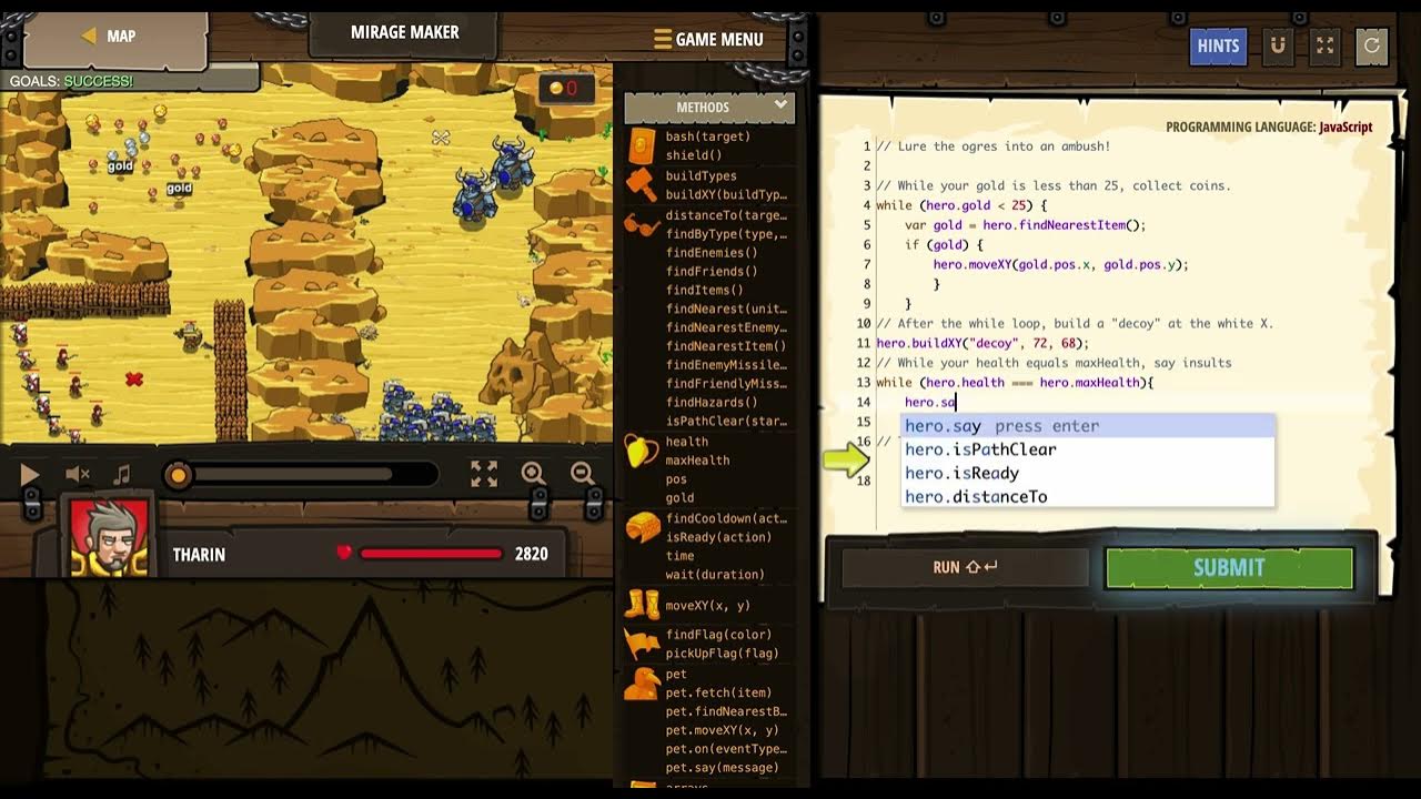 CodeCombat - Mirage Maker - JavaScript - YouTube