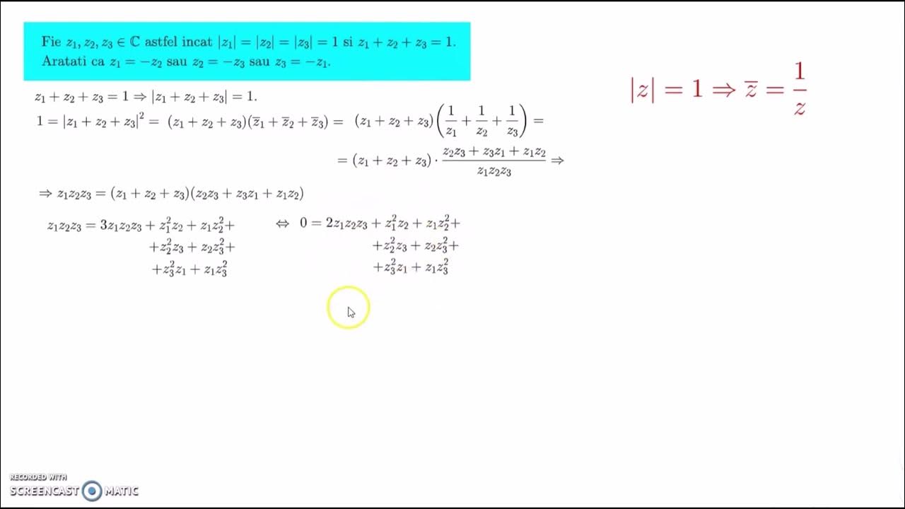 Modulul si conjugatul unui numar complex O problema de retinut pentru olimpiada - YouTube