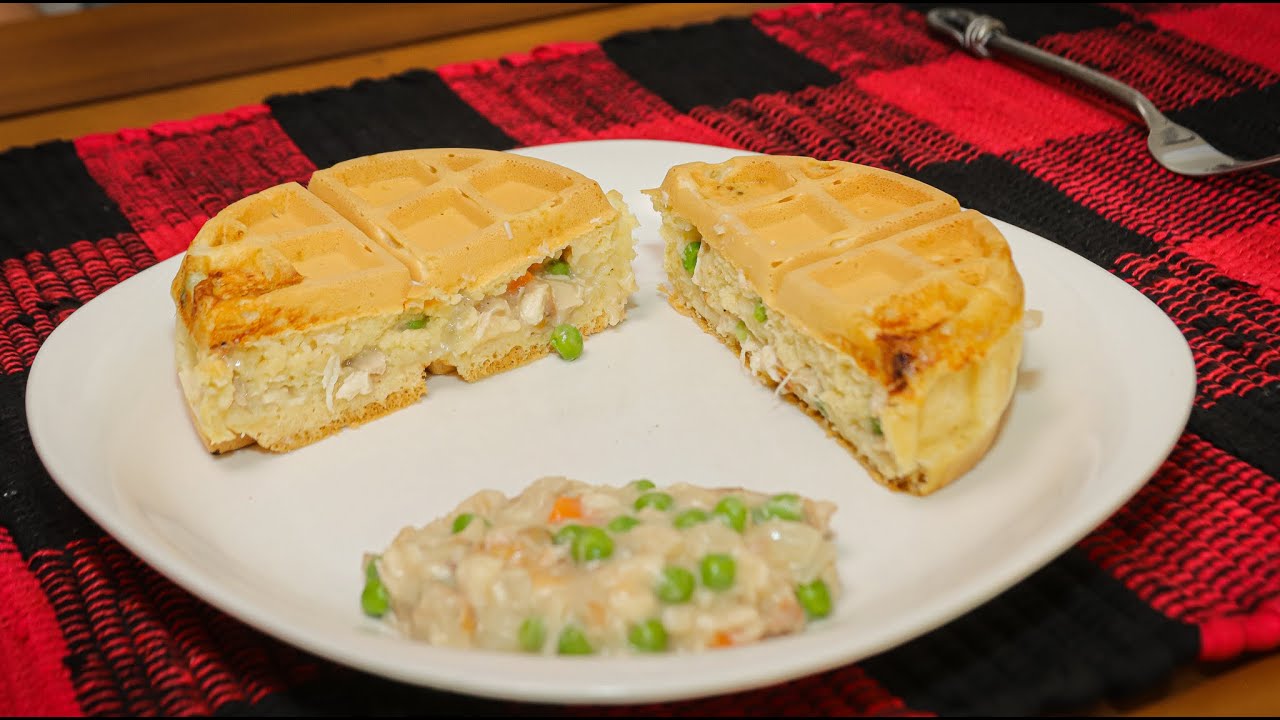 Chicken Pot Pie Stuffed Stuffler Waffle - YouTube