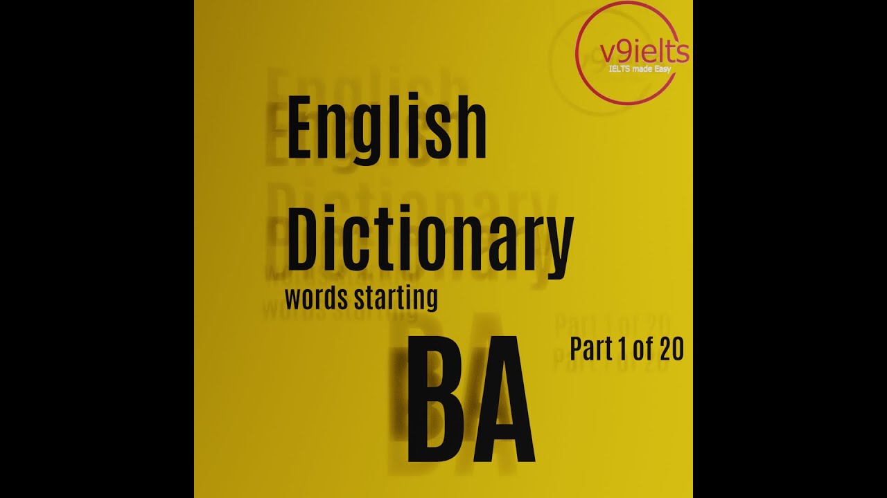 Ultimate English Dictionary words starting BA - YouTube