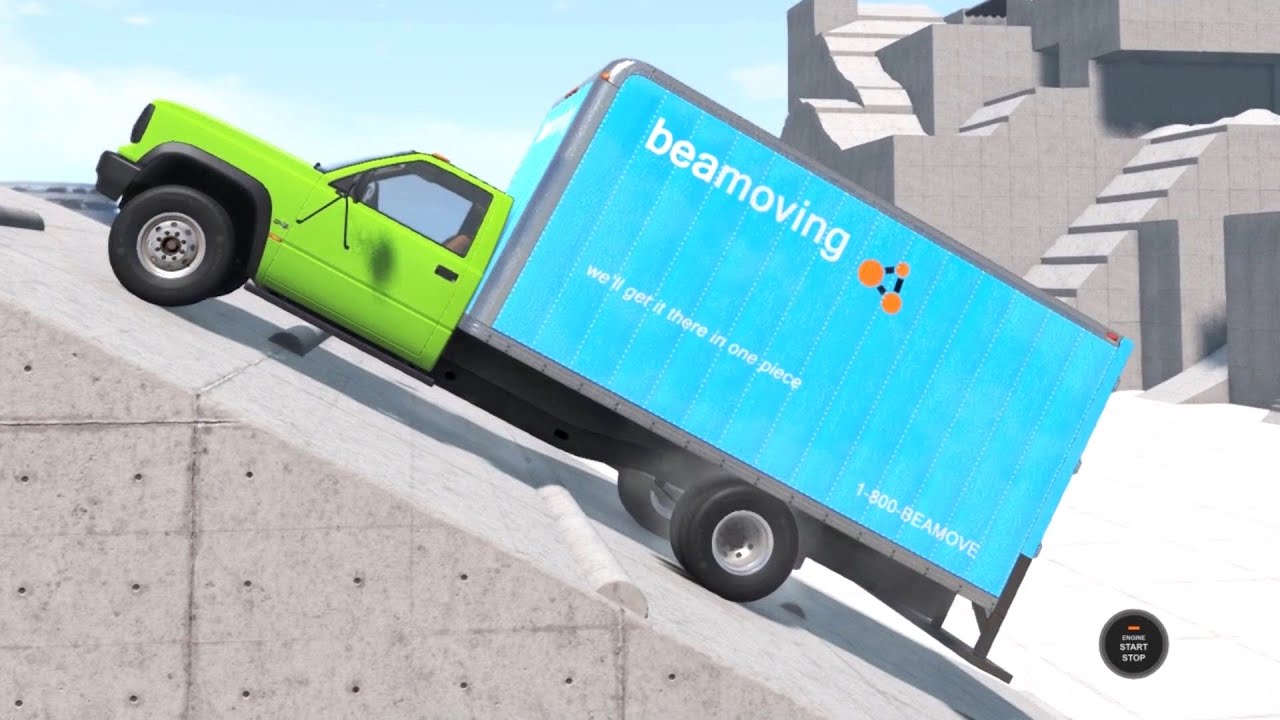 BeamNG Drive - Loaded D45 Box Truck Suspension Test on the Gridmap V2 ...