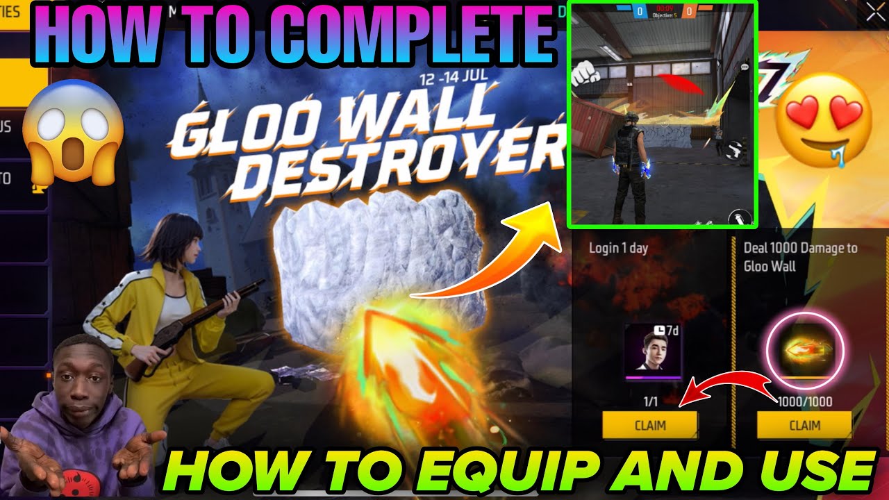 Gloo Wall Destroyer Event Free Fire| How To Equip Skyler Skill Skin|Deal 1000 Damage To Gloo ...
