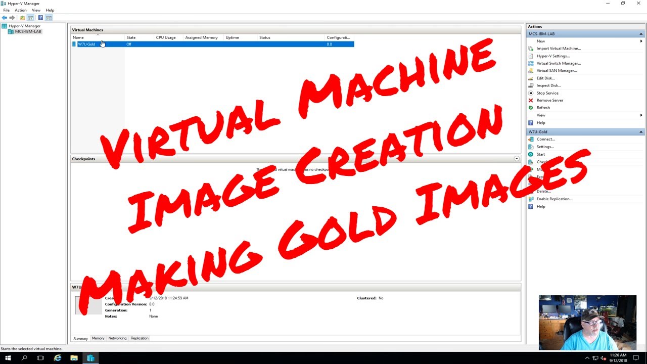 Hyper V Virtual machine image creation & prep for deployment - YouTube
