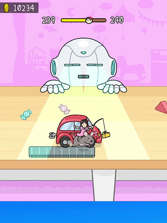 Cute Little Girl with Friend Mice Playing Hide and Seek with Robot ...