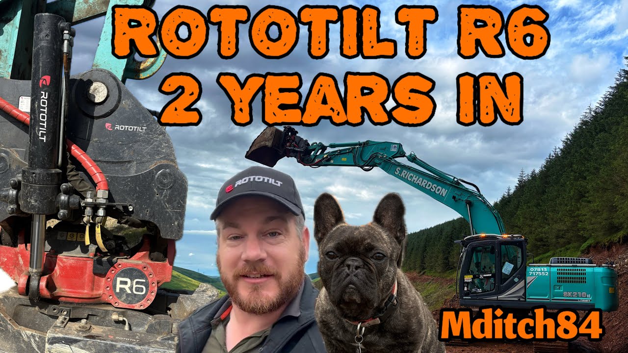 Rototilt R6 2 years work, track repairs, culverts - YouTube