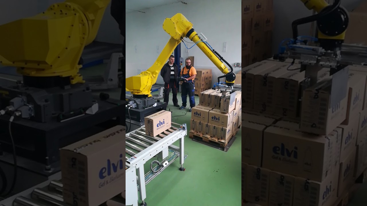 Box palletizing M-710iC-45M - YouTube
