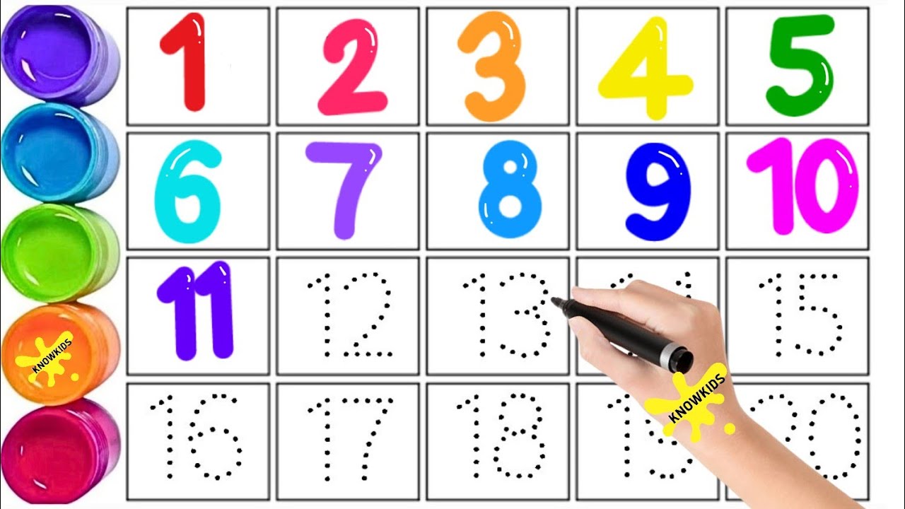 Learn the Numbers in English from 1 to 20 |write numbers for kids - YouTube
