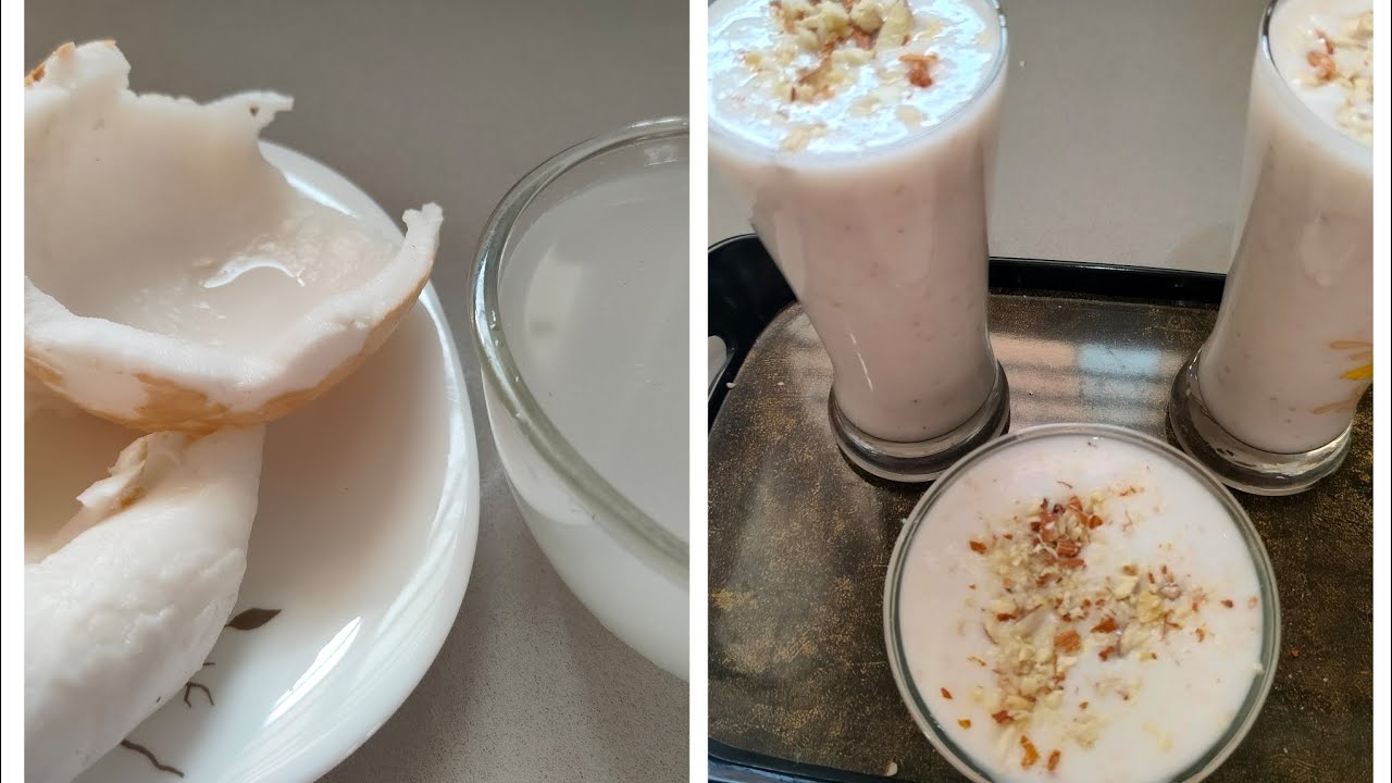 Tender coconut milk shake/ Milk shake recipe in kannada - YouTube