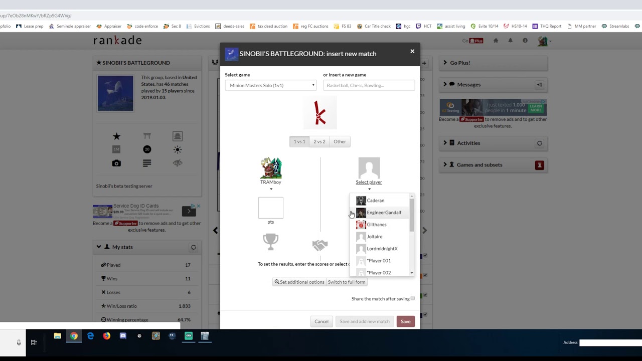 Sinobii's Minion Master Ladder - How to enter match results - YouTube