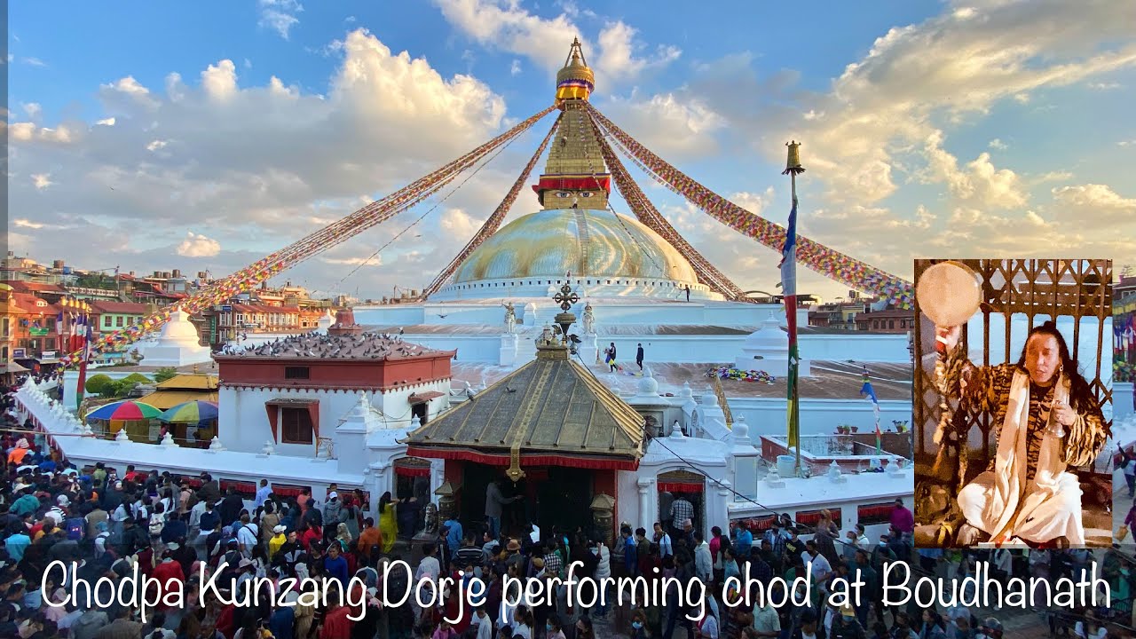 Chodpa Kunzang Dorje performing chod at Boudhanath during 2567 Buddha ...