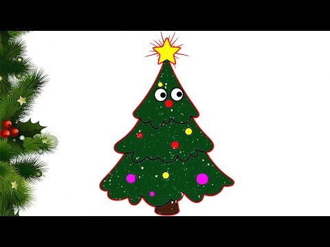 Zeichnen und Ausmalen Weihnachtsbaum | Weihnachten🎄🎅|Tiernamen Lernen| Deutsch und Englisch Lernen
