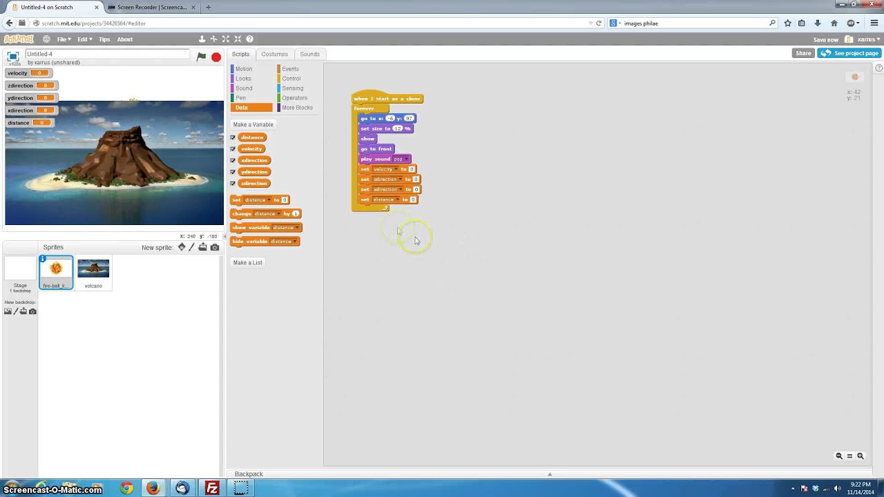 Scratch Programming Volcano When I Start As Clone Command - YouTube