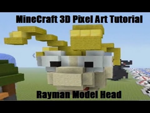 MineCraft 3D Pixel Art Tutorial - Rayman Model Head - YouTube