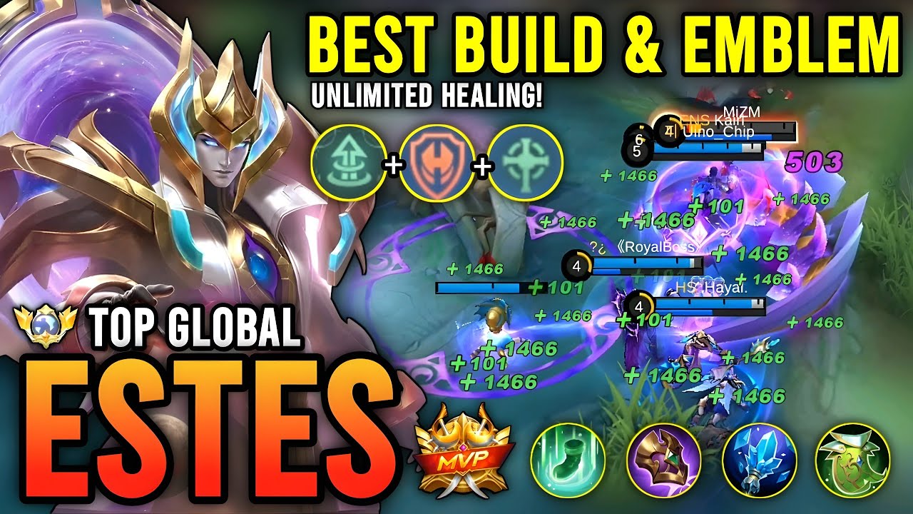 UNLIMITED HEALING!! ESTES BEST BUILD & EMBLEM 2023 | TOP GLOBAL ESTES ...