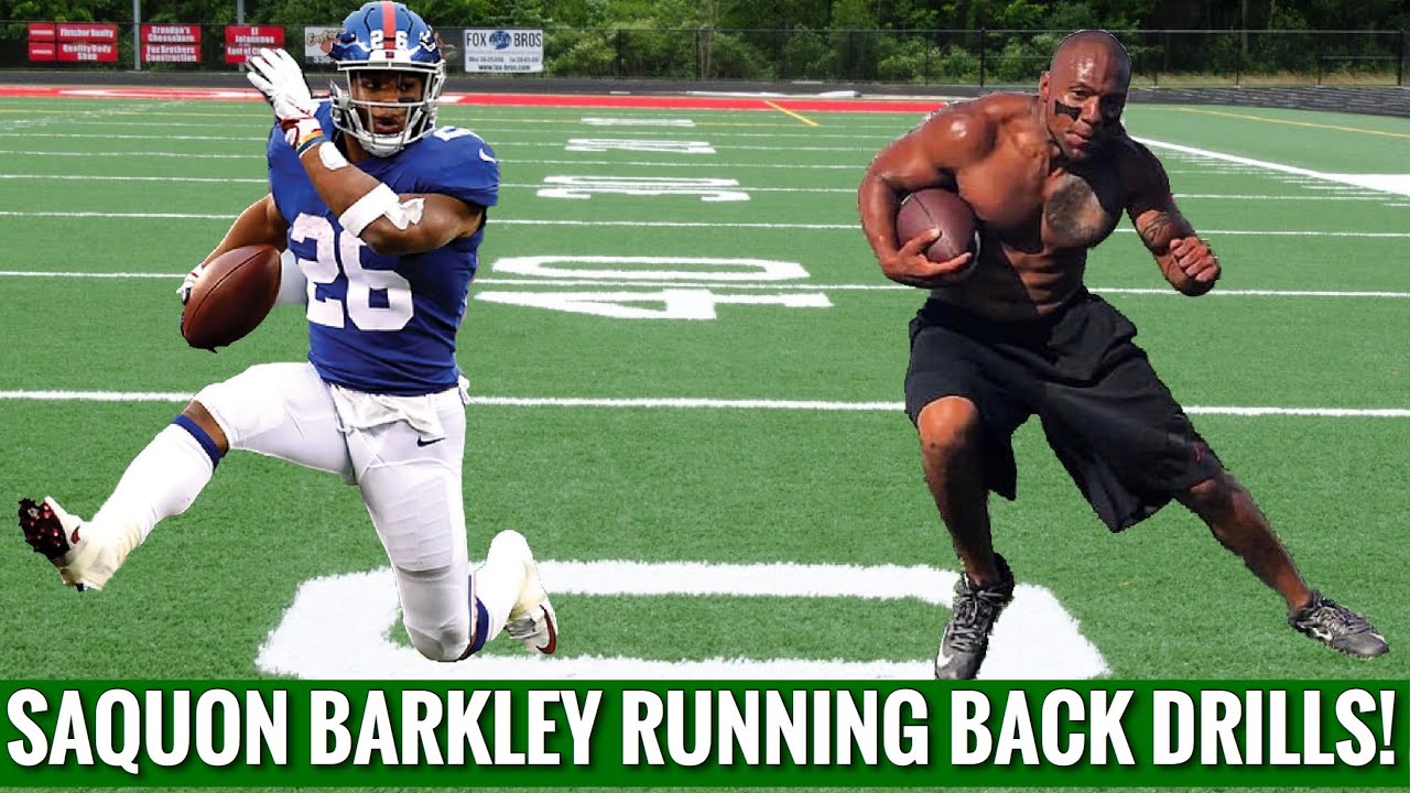 RUNNING BACK DRILLS FOR AGILITY, JUMP CUTS, JUKES, LIKE SAQUON BARKLEY ...