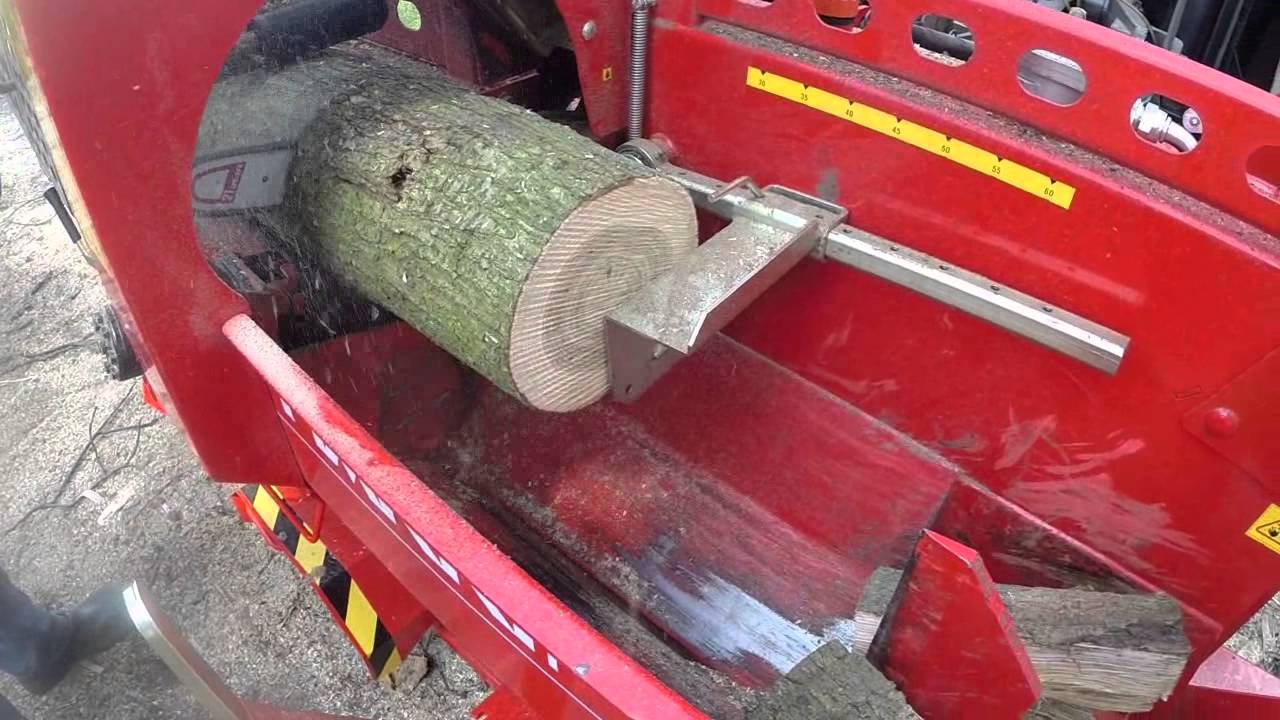 Hout kloven met Hakki Pilke 37 Expert zaag- en kloofmachine - YouTube